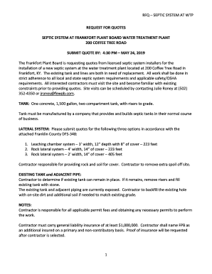 Fillable Online RFQ SEPTIC SYSTEM AT WTP REQUEST FOR QUOTES ... Fax ...