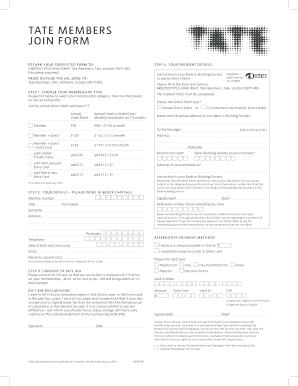 Fillable Online TATE MEMBERS JOIN FORM Fax Email Print - pdfFiller