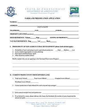 Fillable Online FARMLAND PRESERVATION APPLICATION Fax Email Print ...