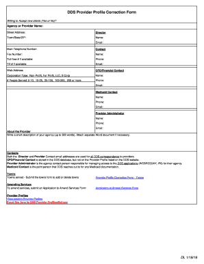 Fillable Online DDS Provider Profile Correction Form Fax Email Print ...