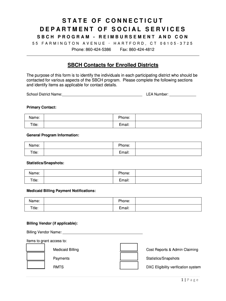 Fillable Online Connecticut Medicaid Reimbursement and Certificate of ...