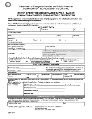 Fillable Online Fillable Online dsf state ct DRIVER OPERATOR MOBILE WATER ... Fax Email Print ...