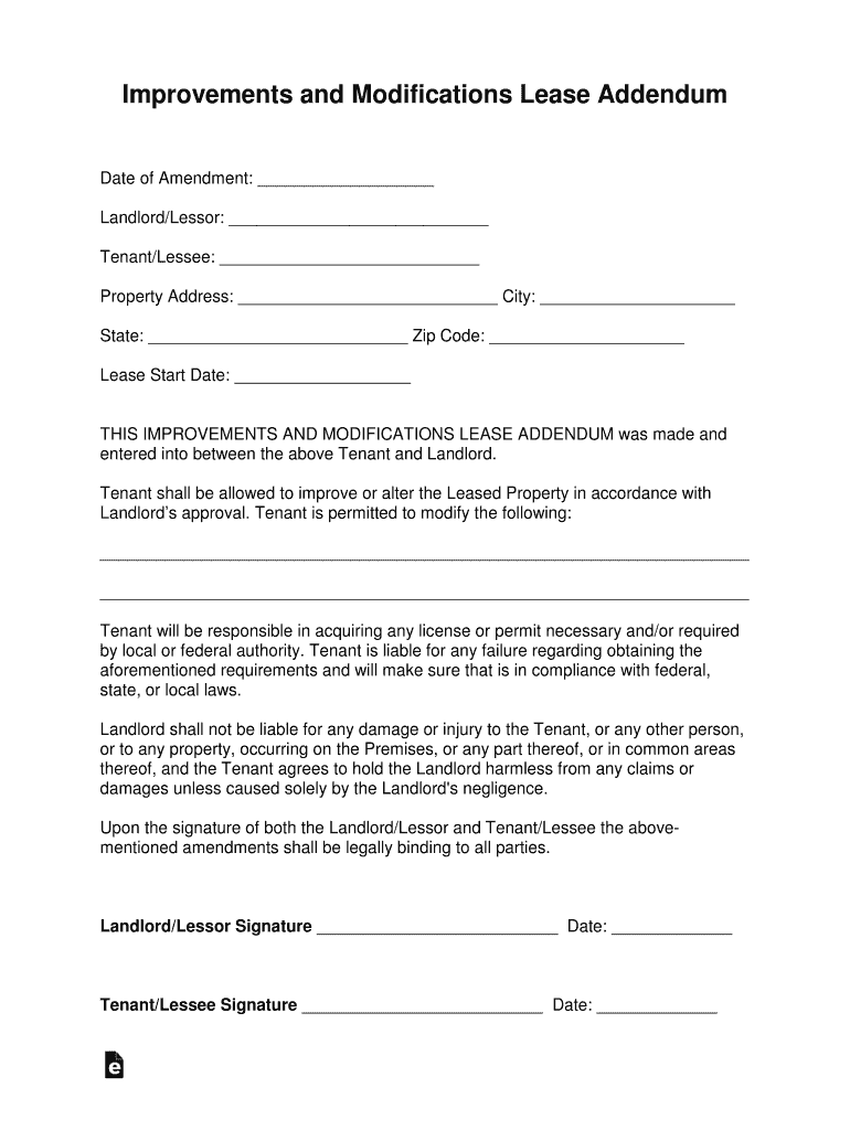 Fillable Online Lease Amendment Agreement - Template, Sample Form Fax ...