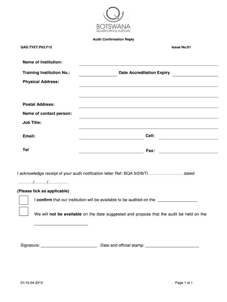 How To Reply To Audit Confirmation Email Fill Online Printable