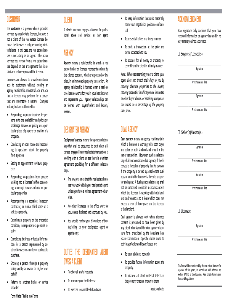 All agency disclosure pamphlet receipts must be kept for: Fill out ...