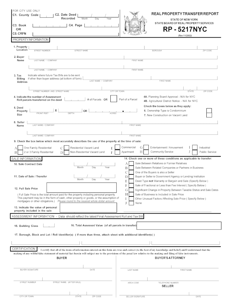 NY RP-5217NYC 2002-2022 - Fill and Sign Printable Template Online | US ...