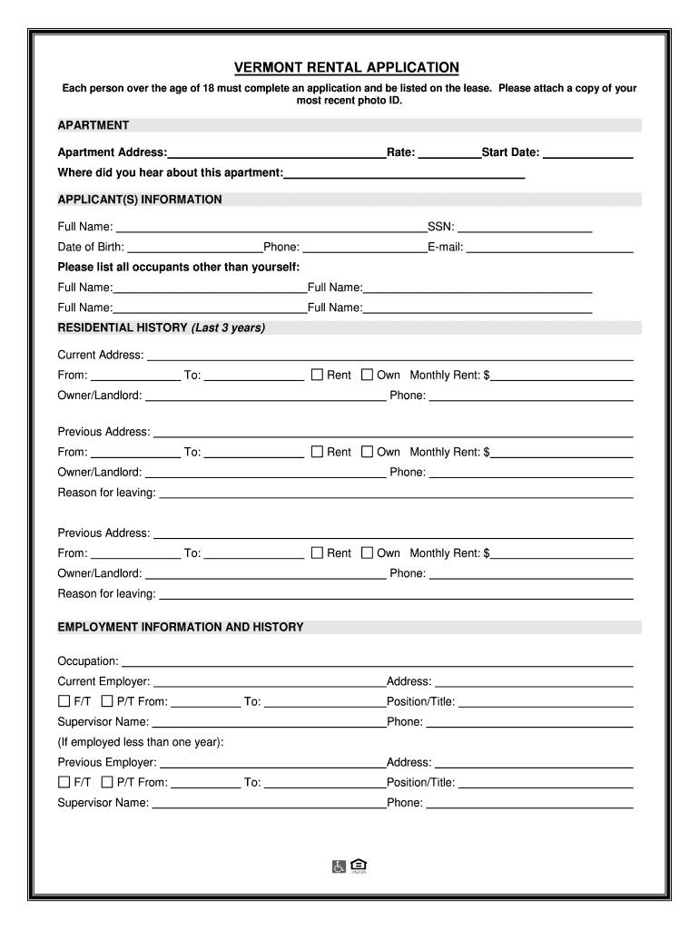 Common rental application for Housing in Vermont - EP: Fill out & sign ...
