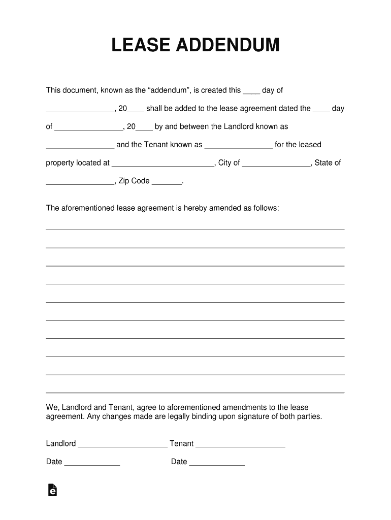 Lease Addendum Fill Out Sign Online DocHub