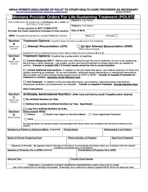 Fillable Online Montana POLST Form Fax Email Print - pdfFiller