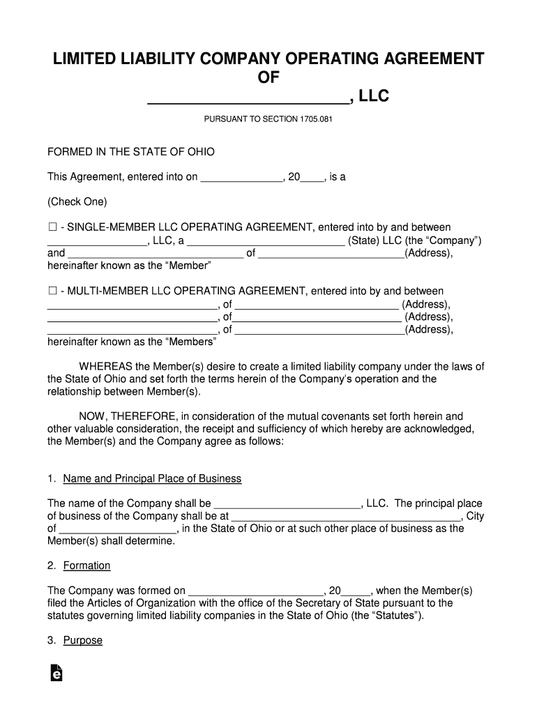 Operating Agreement Fill Out Sign Online DocHub