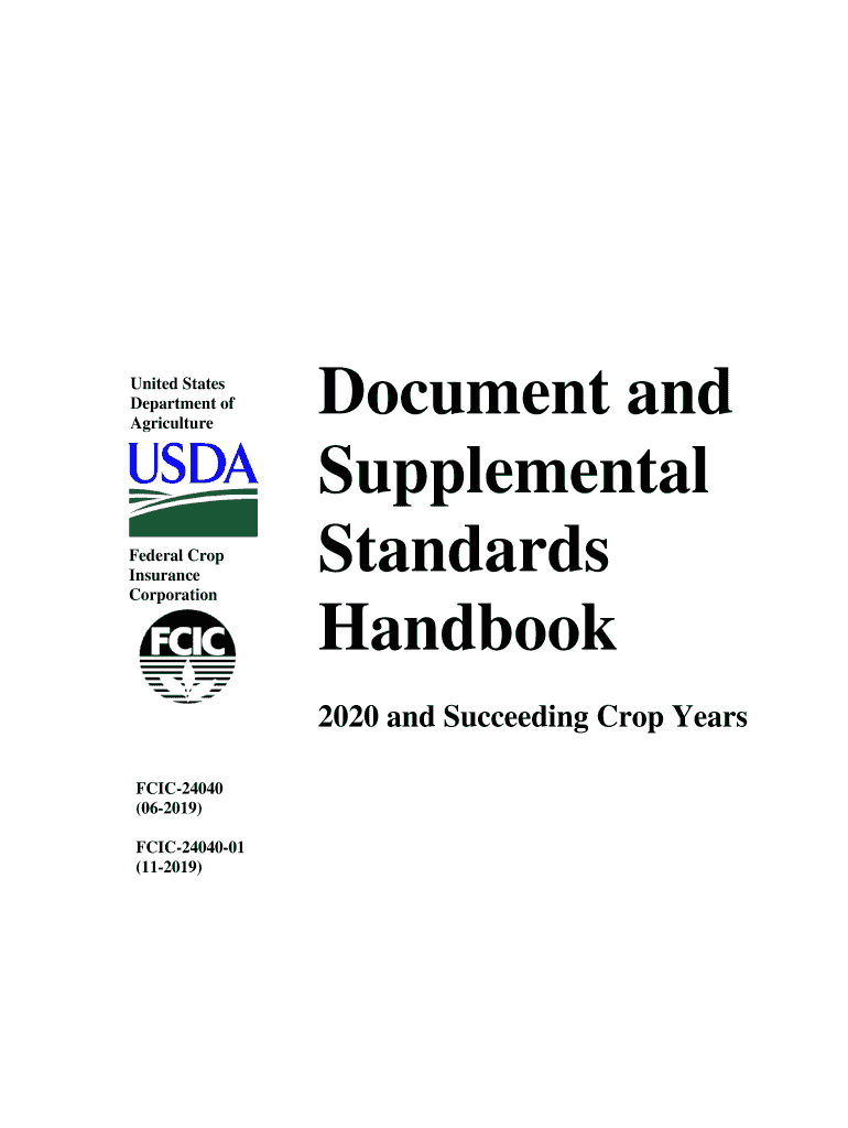 Fillable Online rma usda 2020 Document and Supplemental Standards ...