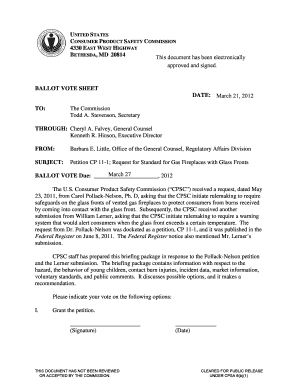 Fillable Online Vote Sheet Fax Email Print - pdfFiller