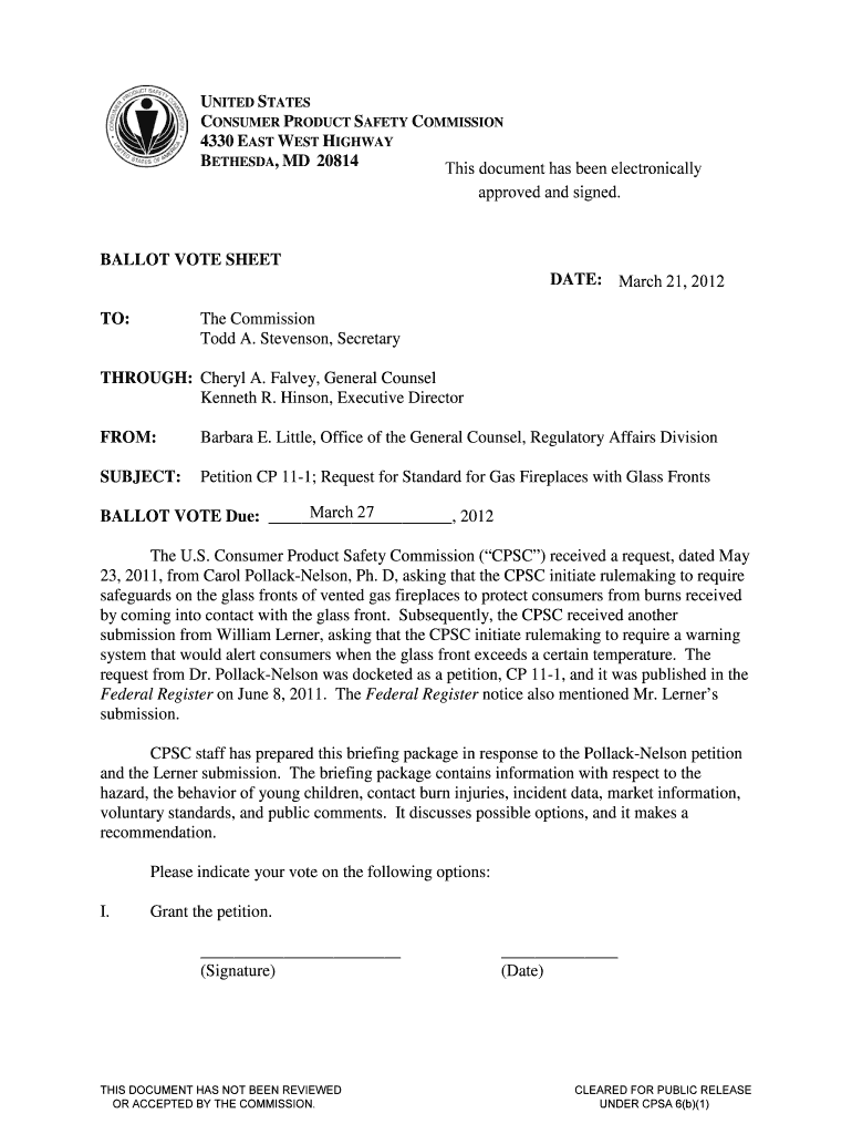 Fillable Online Vote Sheet Fax Email Print - pdfFiller