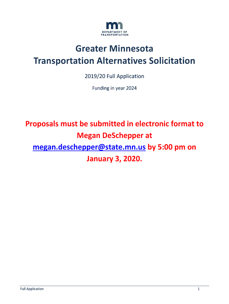 Fillable Online Greater Minnesota Transportation Alternatives ...