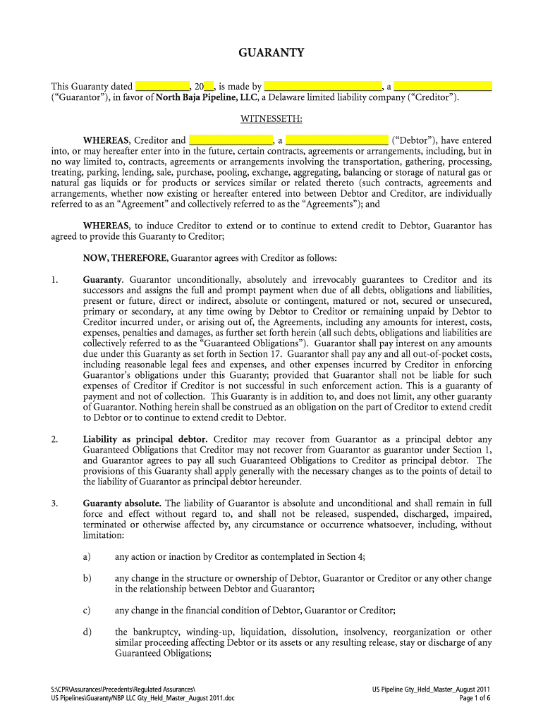 Fillable Online FINANCIAL GUARANTEE. Proforma Agreement Fax Email Print ...