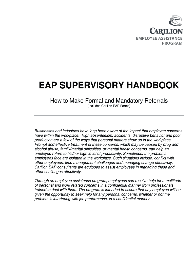 Fillable Online Carilion Employee Assistance Program : Washington and ...