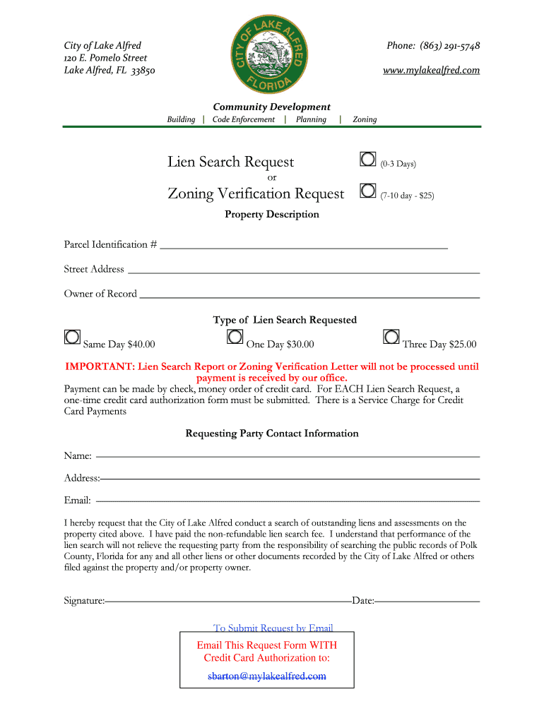 Fillable Online Blank Lien Request form Fax Email Print - pdfFiller