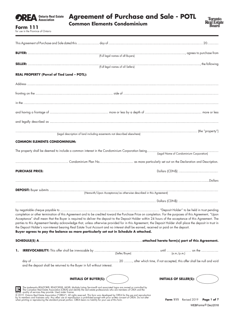 Fillable Online Orea Purchase And Sale Agreement Fillable - Fill Online ...