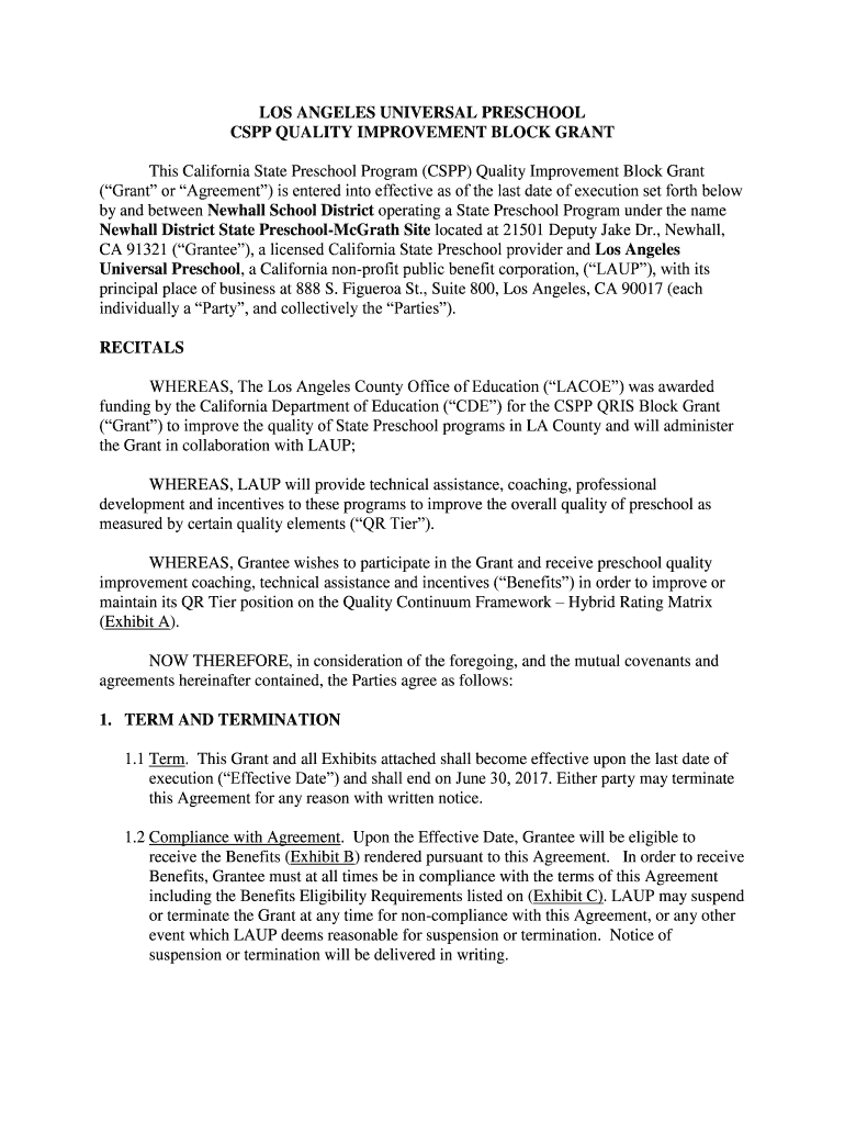 Fillable Online RFA: California State Preschool Program QRIS Block ...