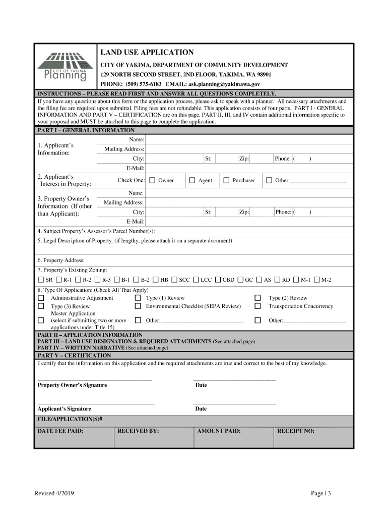 Fillable Online Administrative Adjustment Application - City of Yakima Fax Email Print - pdfFiller