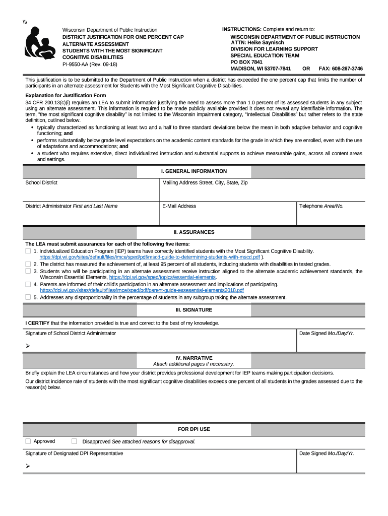 PI-9550-AA District Justification for One Percent Cap Alternate ...