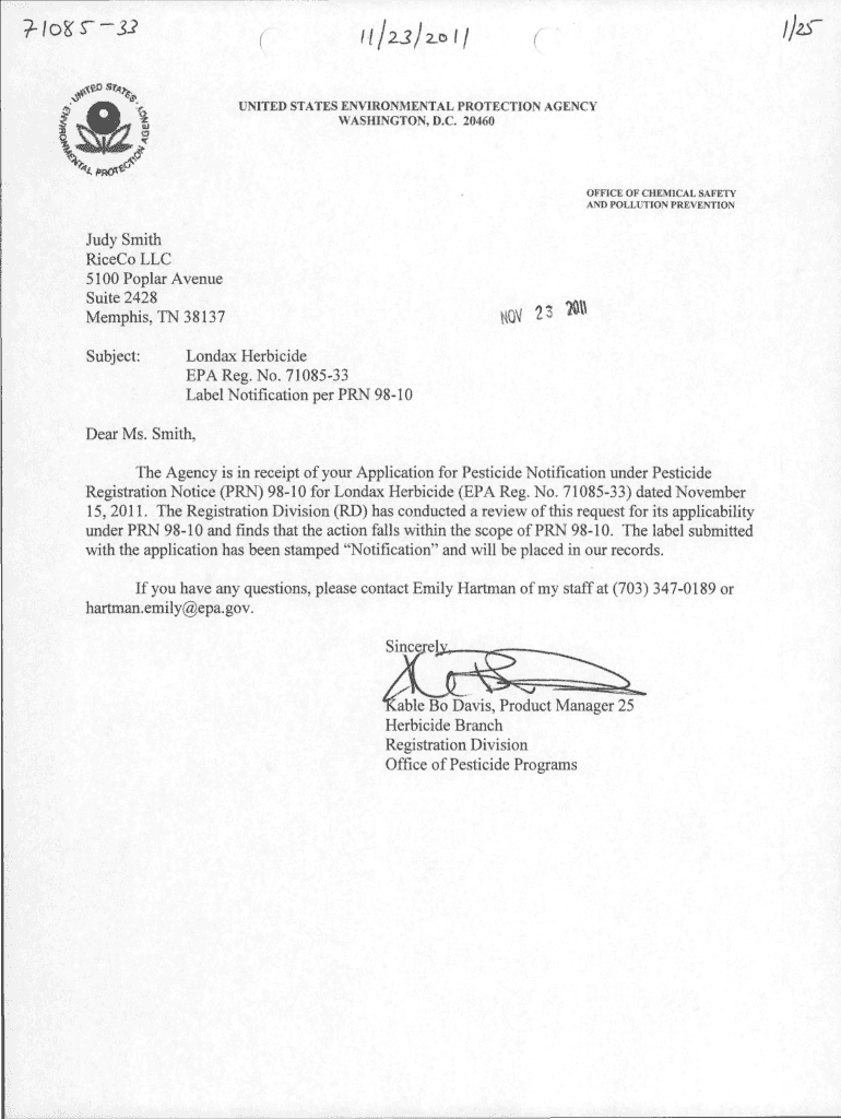 Fillable Online US EPA, Pesticide Product Label, LONDAX HERBICIDE, 11 ...