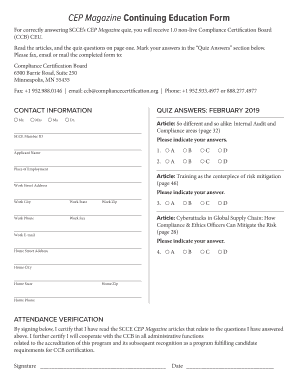 Fillable Online CEU Quiz: published in the February 2018 issue of ...