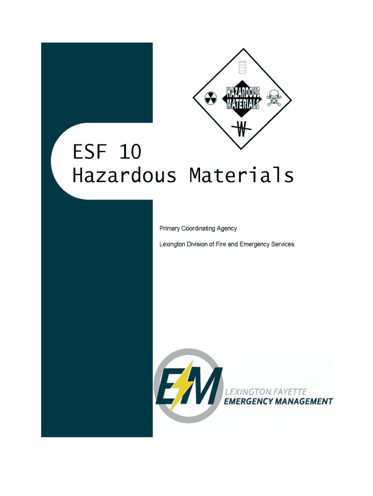 Fillable Online ESF-10 Hazardous Materials - Be Ready Lexington Fax ...