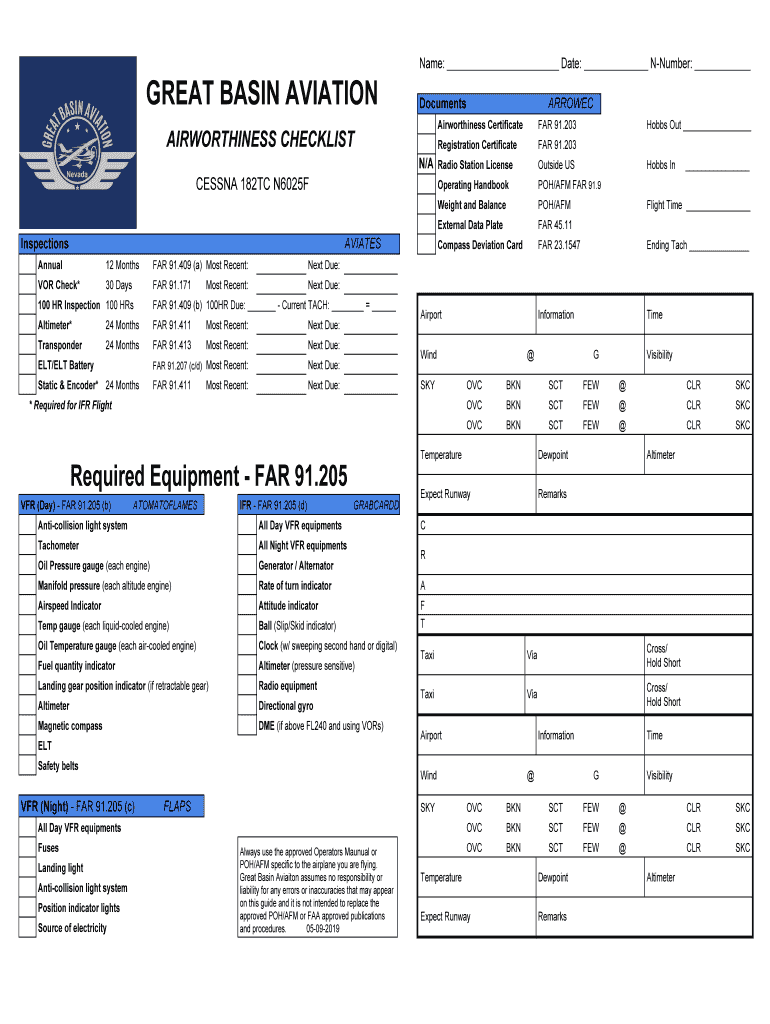 Airworthiness Checklist - Fill Online, Printable, Fillable, Blank ...