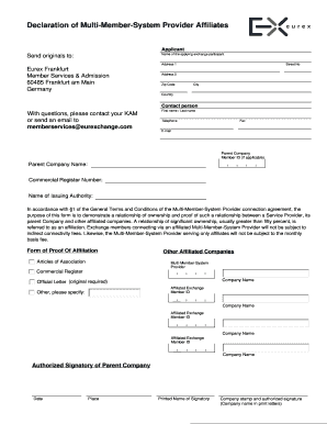 Fillable Online Declaration of Multi-Member-System Provider Affiliates ...