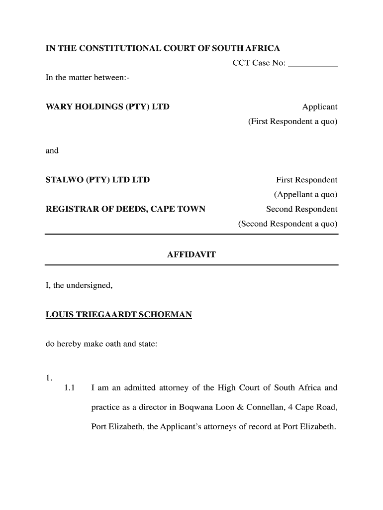 Fillable Online Founding Affidavit-11243.pdf - ConCourt Collections Home Fax Email Print - pdfFiller