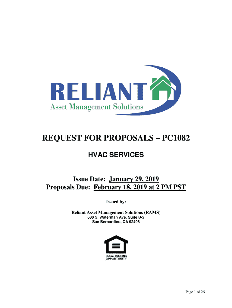 Hvac Rfp Template - Fill Online, Printable, Fillable, Blank | pdfFiller