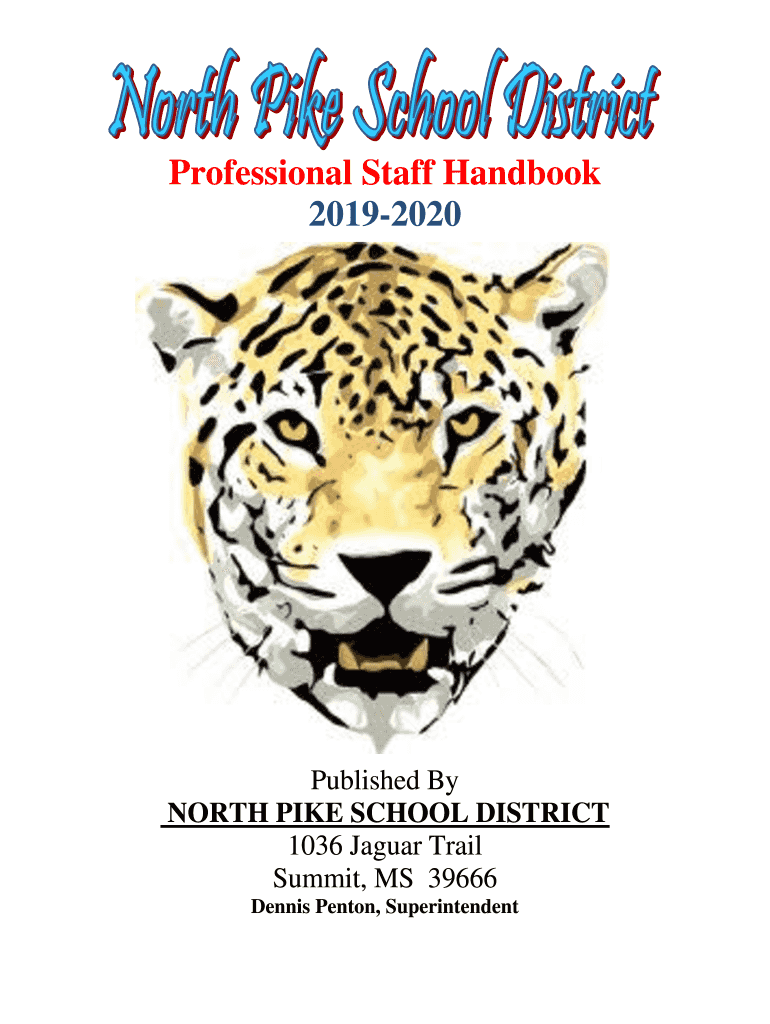 Fillable Online npsd k12 ms Professional Staff Handbook 2019-2020 ...