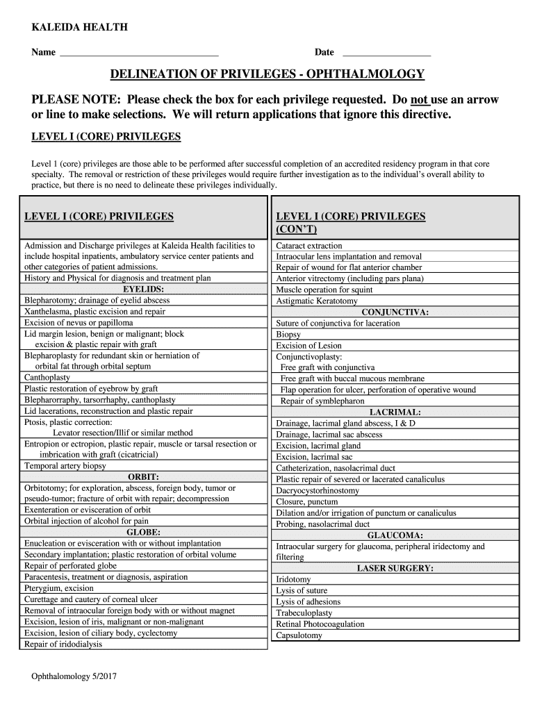 Fillable Online delineation of privileges - orthopaedic surgery ...
