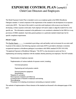 Fillable Online model fire department exposure control plan - NJ.gov ...
