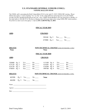 Fillable Online U.S. STANDARD GENERAL LEDGER (USSGL) VOTING BALLOT #19 ...
