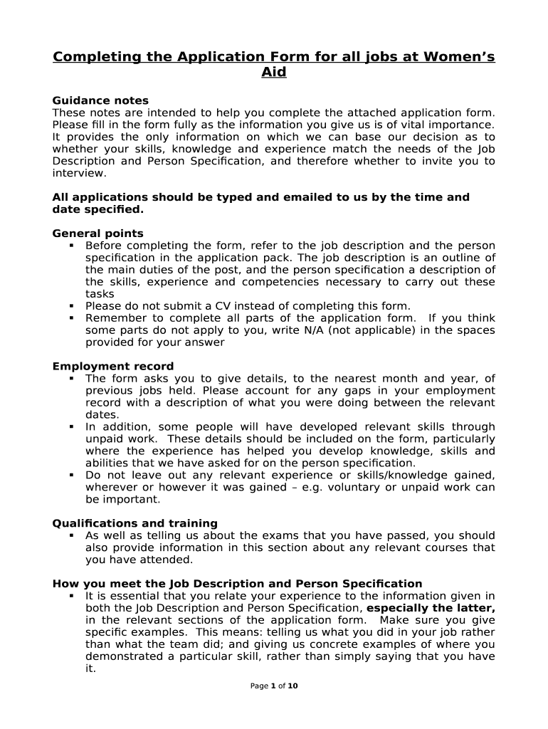 How to Fill out Employment Application s Doc Template | pdfFiller