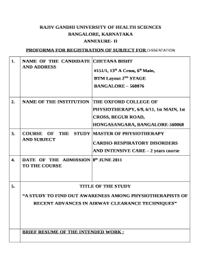prospectus & application for - rguhs Doc Template | pdfFiller