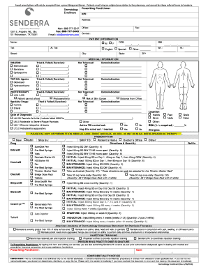 Fillable Online Dermatology Enrollment Form A - Senderra Rx Fax Email ...