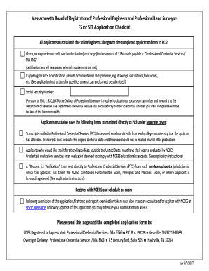 Fillable Online PLS Application Checklist - Professional Credential ...