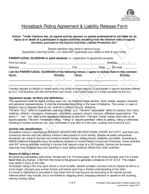 Fillable Online Equine Activity Liability Acts - Region 5 Alabama ...