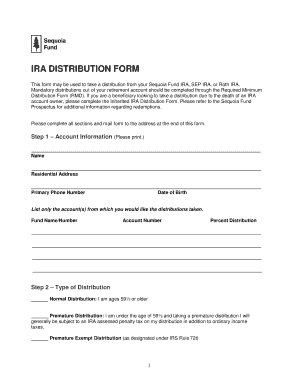 Fillable Online ira distribution form - Sequoia Fund's Fax Email Print ...