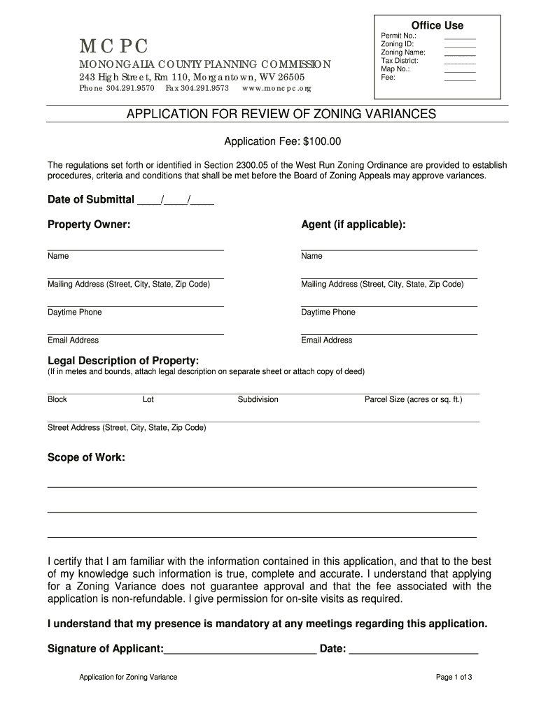 Fillable Online Planning Commission - Welcome to Monongalia County, WV Fax Email Print - pdfFiller