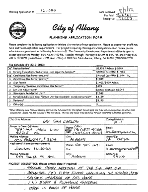 Fillable Online Planning Application #: Fax Email Print - pdfFiller