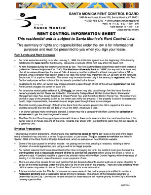 Santa Monica Rent Control Information Sheet - Fill Online, Printable ...