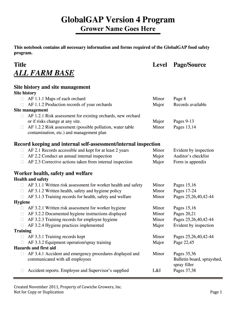Fillable Online GLOBALG.A.P. implementation and certification process ...