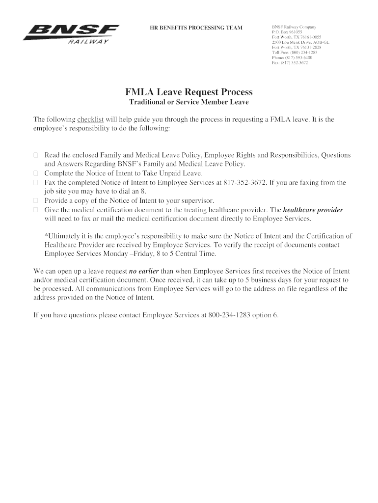 Bnsf Fmla Paperwork - Fill Online, Printable, Fillable, Blank | pdfFiller