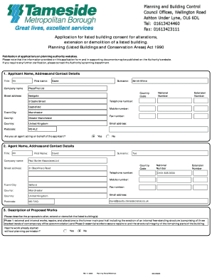 Fillable Online Planning Application Enquiries - Tameside Fax Email Print - pdfFiller