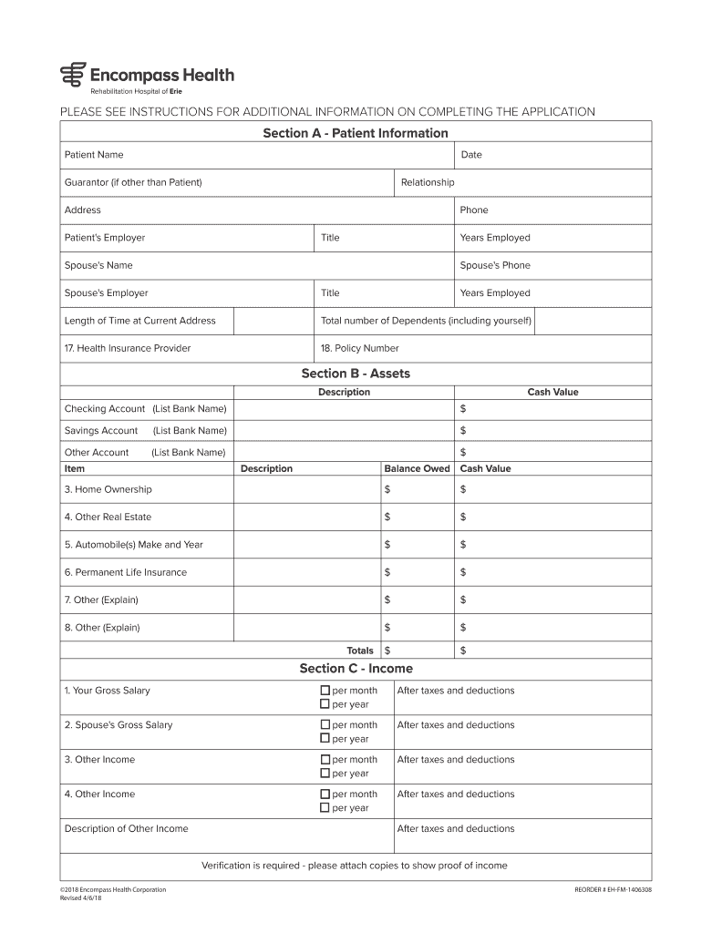 Fillable Online Instructions - financial assistance application ...