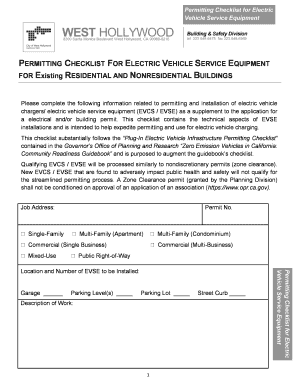 Fillable Online Permitting Checklist for Electric Fax Email Print ...